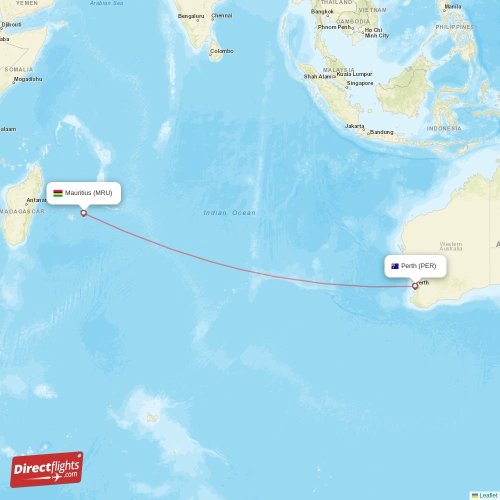 Direct flights from Perth to Mauritius (PER-MRU) - Directflights.com
