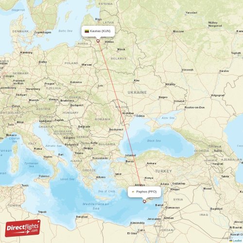 Direct flights from Paphos to Kaunas (PFO-KUN) - Directflights.com