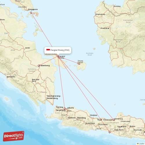 Direct flights to Pangkal Pinang - PGK, Indonesia - Directflights.com