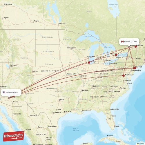 Direct flights from Phoenix to Ottawa (PHX-YOW) - Directflights.com