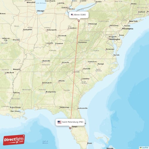 Direct flights from Saint Petersburg to Akron, PIE to CAK non-stop ...