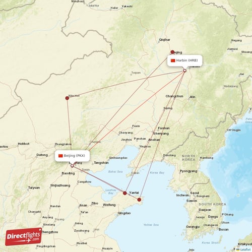 Direct flights from Beijing to Harbin (PKX-HRB) - Directflights.com