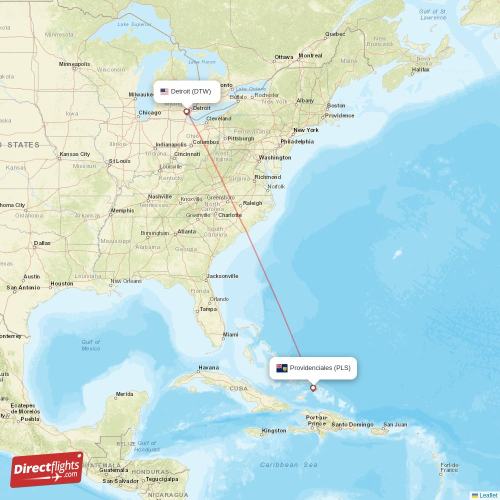 Direct flights from Providenciales to Detroit (PLS-DTW) - Directflights.com