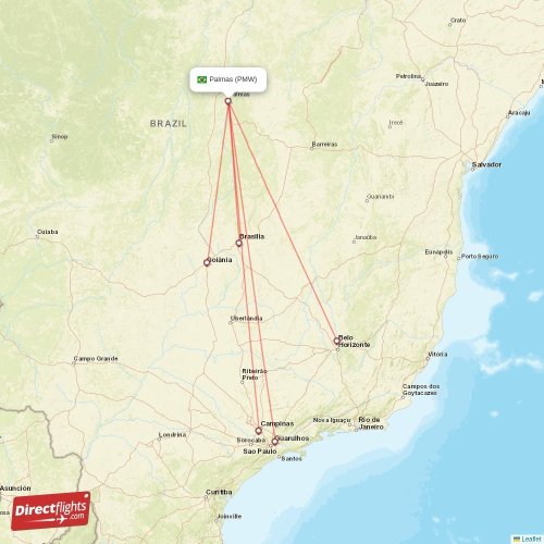 Direct flights to Palmas - PMW, Brazil - Directflights.com