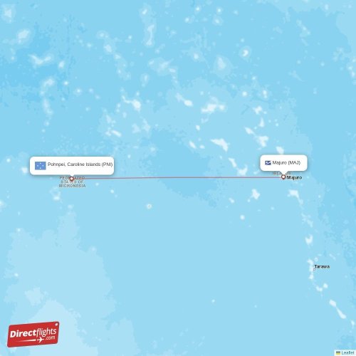 Direct flights from Pohnpei, Caroline Islands to Majuro (PNI-MAJ ...