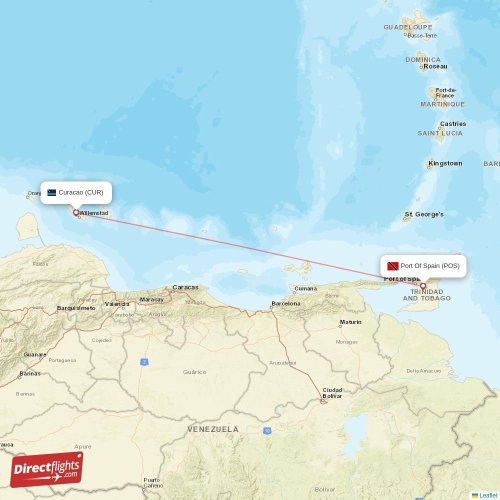 Direct flights from Port Of Spain to Curacao (POS-CUR) - Directflights.com