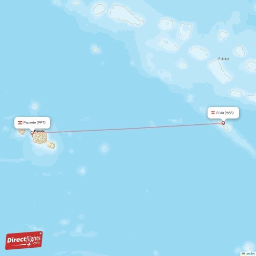 Direct flights from Papeete to Anaa, PPT to AAA non-stop ...