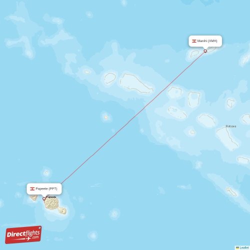 Direct flights from Papeete to Manihi, PPT to XMH non-stop ...
