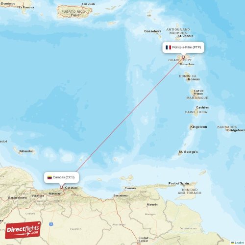 Direct flights from Pointe-a-Pitre to Caracas, PTP to CCS non-stop ...