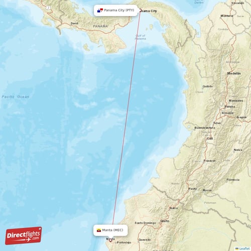 Direct flights from Panama City to Manta (PTY-MEC) - Directflights.com