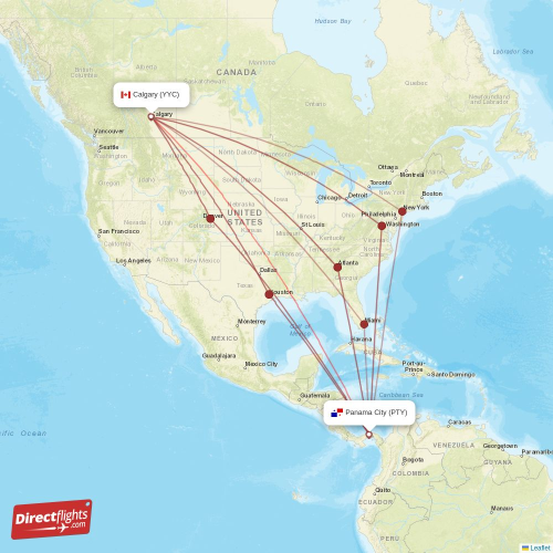 Direct flights from Panama City to Calgary (PTY-YYC) - Directflights.com