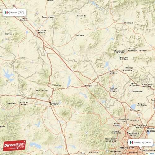 Direct flights from Queretaro to Mexico City (QRO-MEX) - Directflights.com
