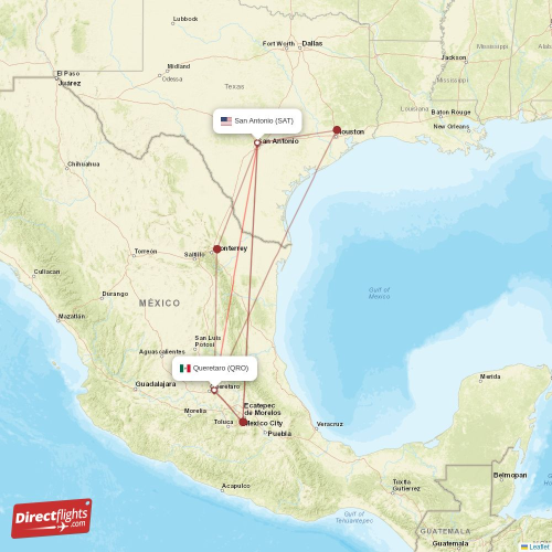 Direct flights from Queretaro to San Antonio (QRO-SAT) - Directflights.com
