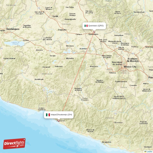 Direct flights from Queretaro to Ixtapa/Zihuatanejo (QRO-ZIH ...