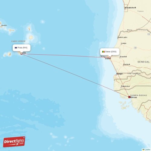 Direct flights from Praia to Dakar (RAI-DSS) - Directflights.com