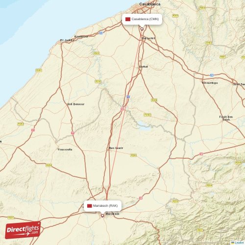 Direct flights from Marrakech to Casablanca (RAK-CMN) - Directflights.com