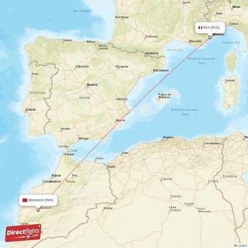 Direct flights from Marrakech to Nice, RAK to NCE non-stop ...
