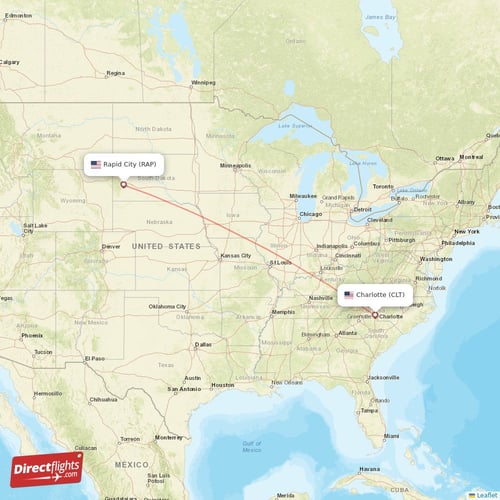 Direct flights from Rapid City to Charlotte, RAP to CLT non-stop - Directflights.com