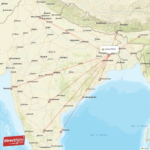 Direct flights to Andal - RDP, India - Directflights.com