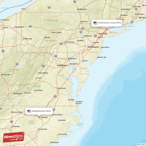 Direct flights from Raleigh/Durham to Westchester County (RDU-HPN ...