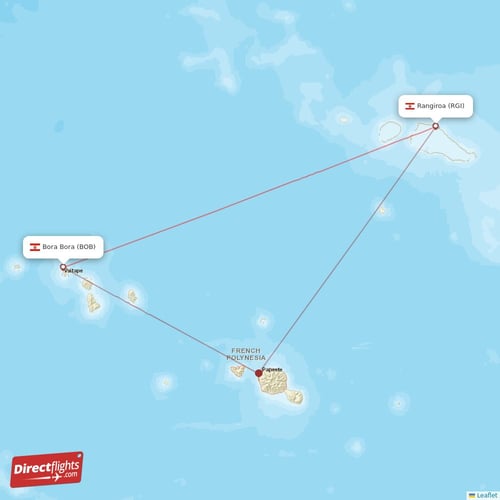 Direct flights from Rangiroa to Bora Bora, RGI to BOB non-stop ...