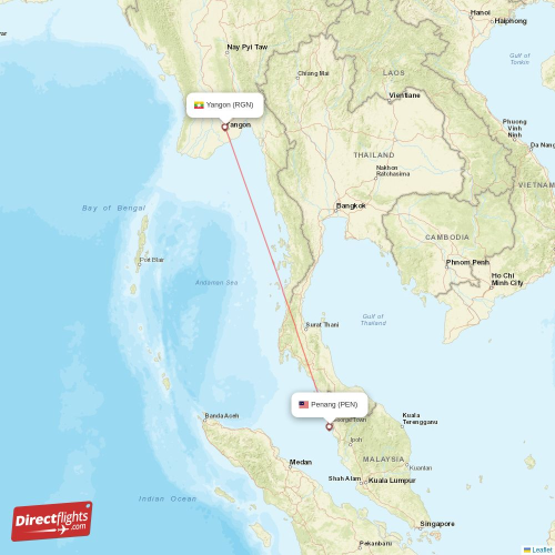 Direct flights from Yangon to Penang (RGN-PEN) - Directflights.com