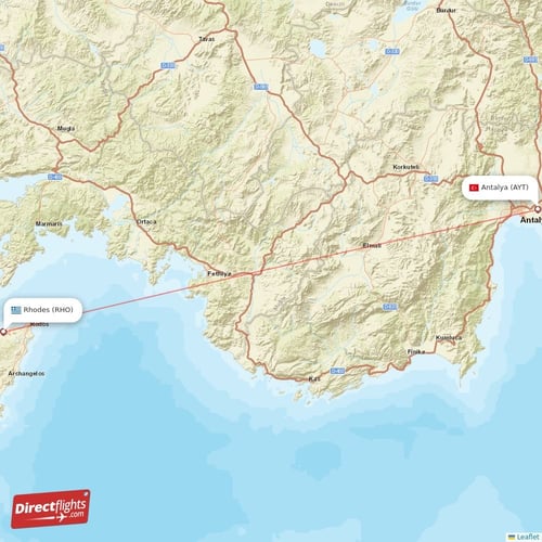 Direct flights from Rhodes to Antalya, RHO to AYT non-stop ...