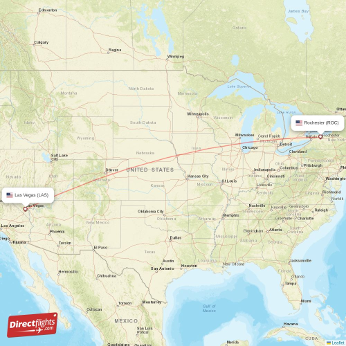 Direct flights from Rochester to Las Vegas (ROC-LAS) - Directflights.com