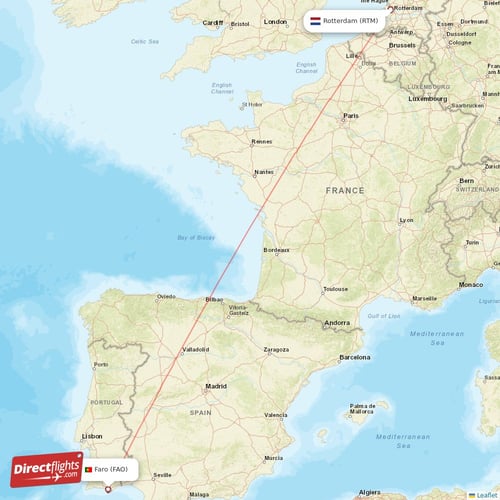 Direct flights from Rotterdam to Faro, RTM to FAO non-stop - Directflights.com