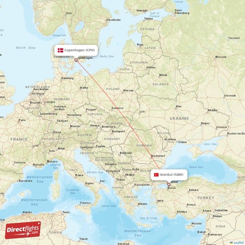 Direct flights from Istanbul to Copenhagen, SAW to CPH non-stop - Directflights.com