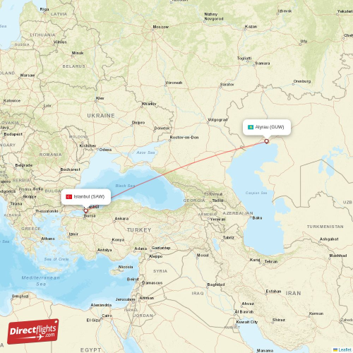 Direct flights from Istanbul to Atyrau (SAW-GUW) - Directflights.com