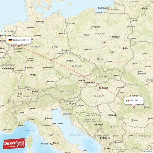 Direct flights from Sibiu to Dortmund, SBZ to DTM non-stop - Directflights.com