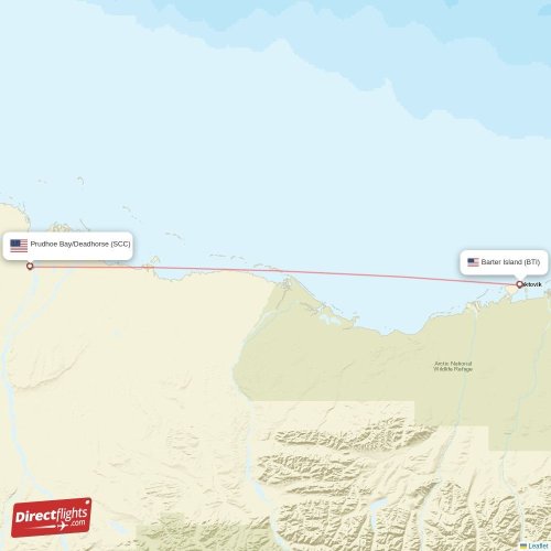 Direct flights from Prudhoe Bay/Deadhorse to Barter Island (SCC-BTI ...