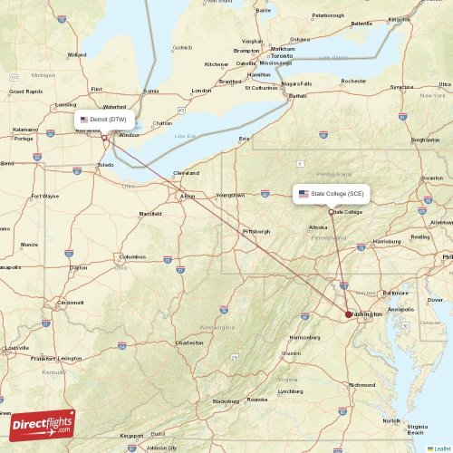 Direct flights from State College to Detroit, SCE to DTW non-stop ...