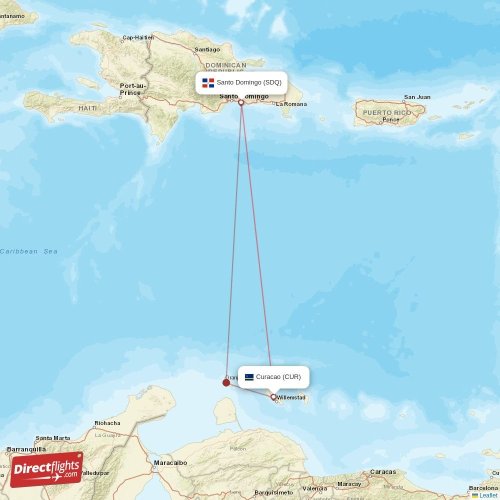 Direct flights from Santo Domingo to Curacao, SDQ to CUR non-stop ...