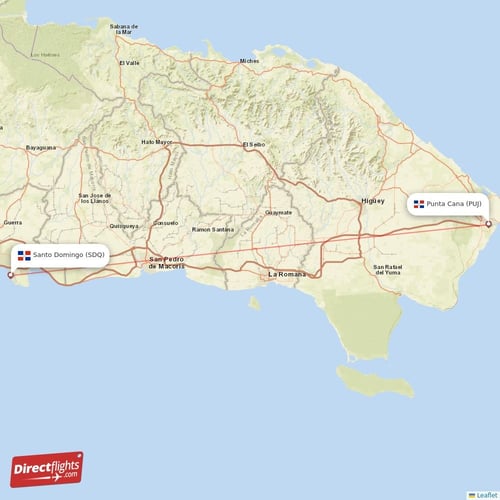 Direct flights from Santo Domingo to Punta Cana (SDQ-PUJ ...