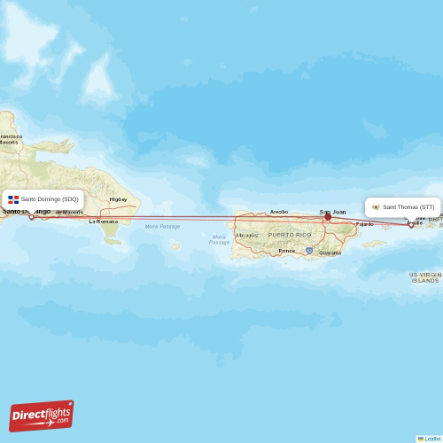 Direct flights from Santo Domingo to Saint Thomas (SDQ-STT ...