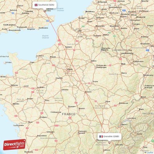 Direct flights from Southend to Grenoble (SEN-GNB) - Directflights.com