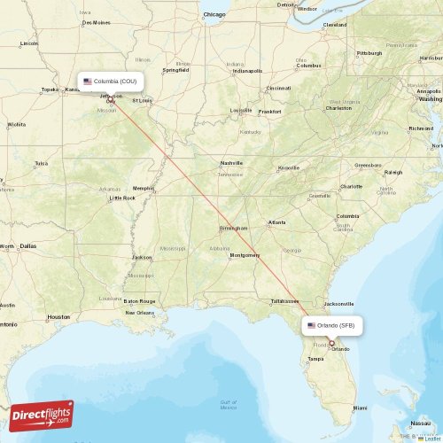 Direct flights from Orlando to Columbia (SFB-COU) - Directflights.com
