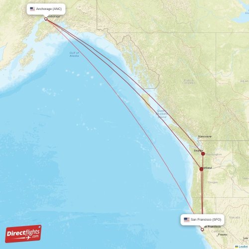 Direct flights from San Francisco to Anchorage (SFO-ANC ...