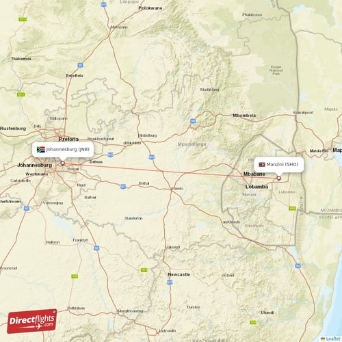 Direct flights from Manzini to Johannesburg, SHO to JNB non-stop ...