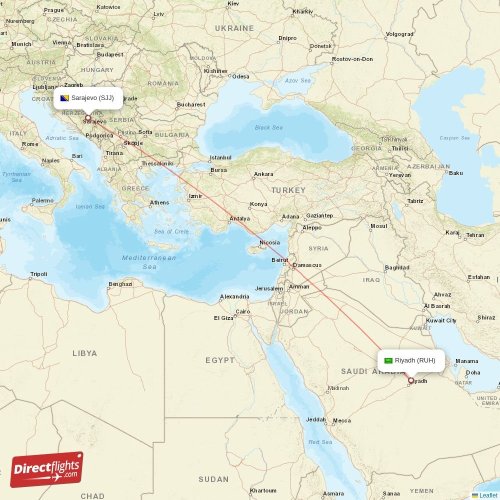 Direct flights from Sarajevo to Riyadh (SJJ-RUH) - Directflights.com
