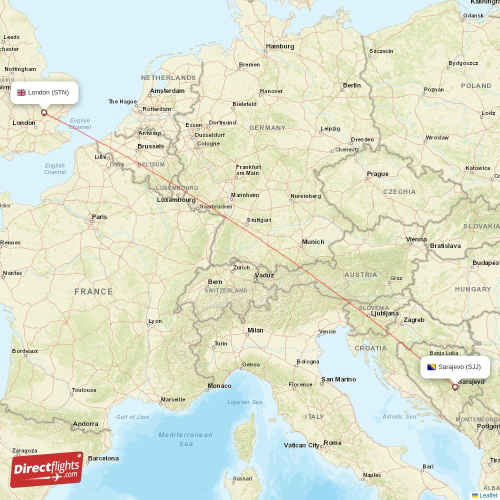 Direct flights from Sarajevo to London (SJJ-STN) - Directflights.com