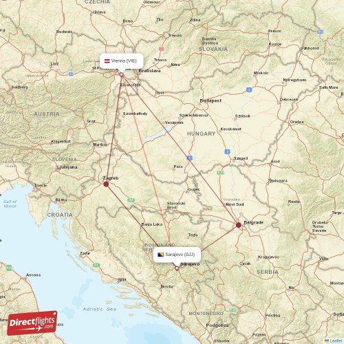 Direct flights from Sarajevo to Vienna (SJJ-VIE) - Directflights.com