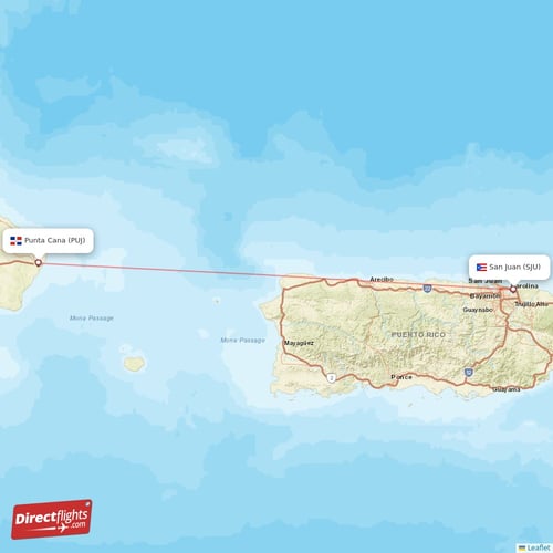 Direct flights from San Juan to Punta Cana, SJU to PUJ non-stop - Directflights.com