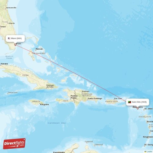 Direct flights from Saint Kitts to Miami (SKB-MIA) - Directflights.com