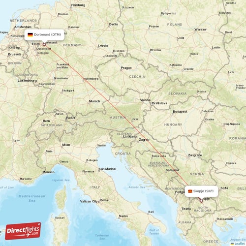Direct flights from Skopje to Dortmund, SKP to DTM non-stop - Directflights.com