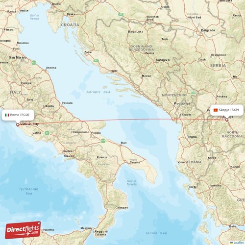 Direct flights from Skopje to Rome, SKP to FCO non-stop - Directflights.com