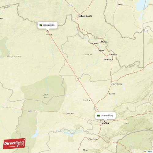 Direct flights from Solwezi to Lusaka (SLI-LUN) - Directflights.com