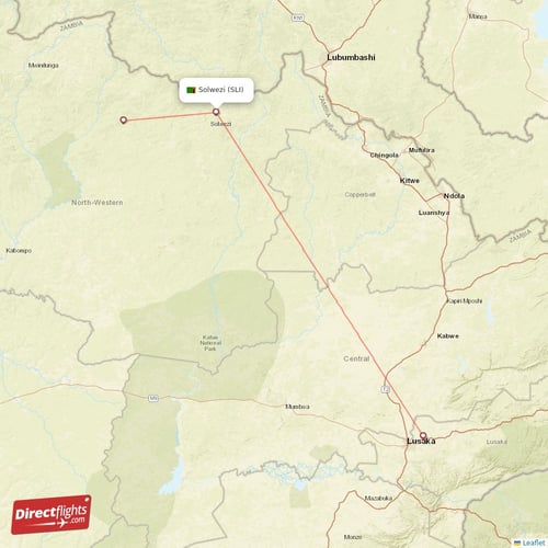 Direct flights to Solwezi - SLI, Zambia - Directflights.com
